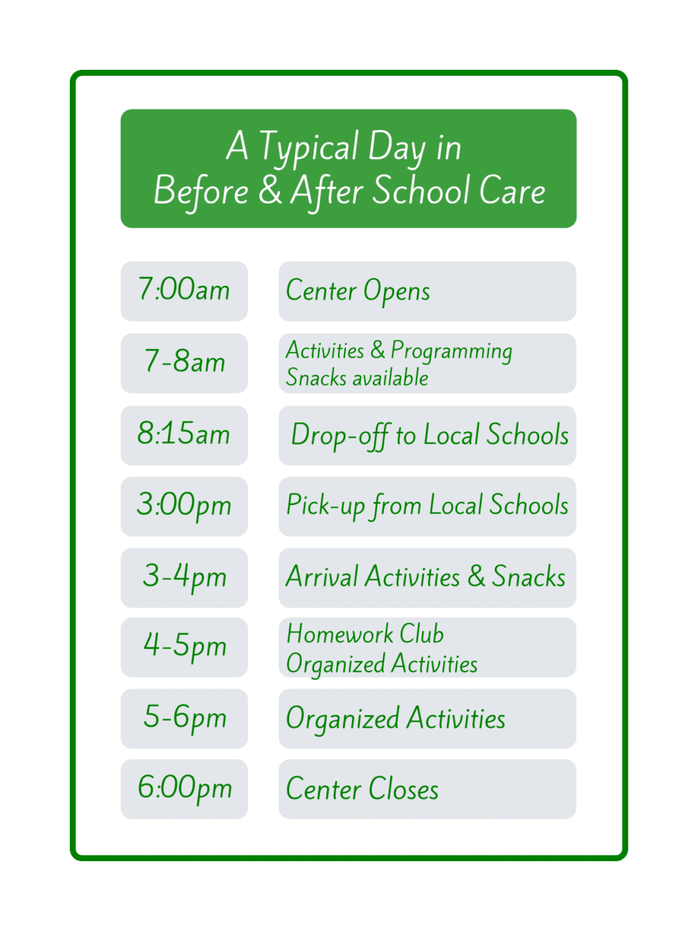 Before and After School Programming - Oak Learners